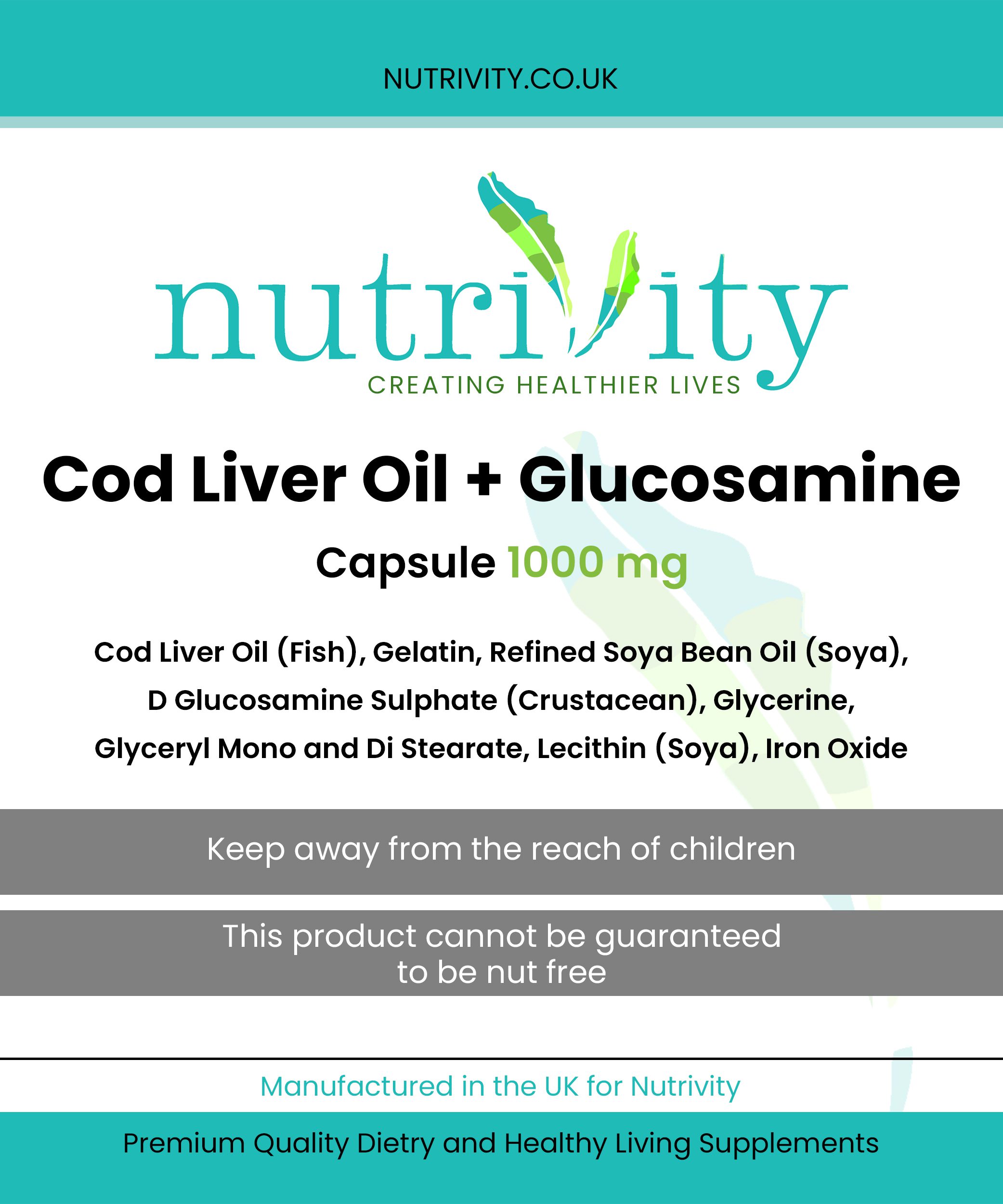 Cod Liver oil & Glucosamine 1000mg Soft Gels - Creating Healthier Lives